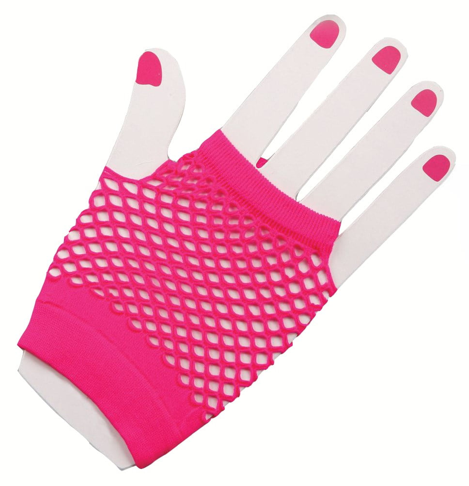 Fuschia Fingerless Mesh Gloves - Walmart.com