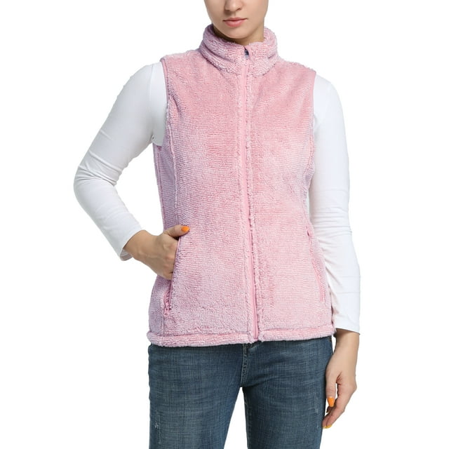 33,000ft Women's Fleece Vest Plush Polar Soft Sherpa Sleeveless ...