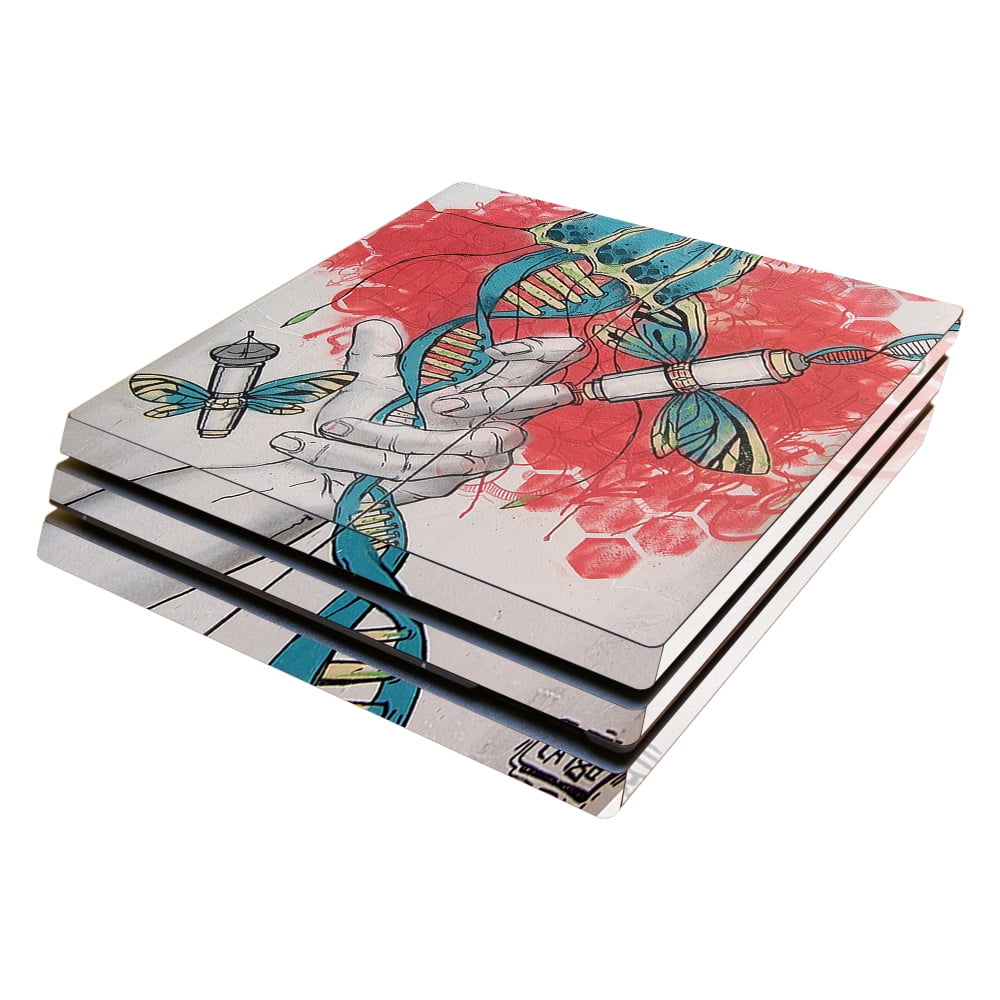 Skin Decal Wrap Compatible With Sony PS4 Pro Console Red Grasp ...