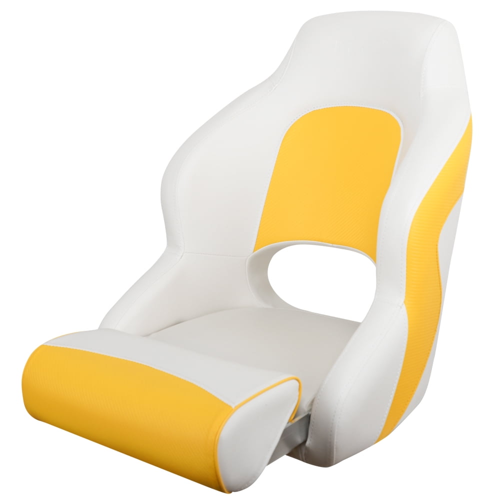 MSC Captain Seat, Sports Seats, Bucket Seats, with Flip up Seat Bolster, White/Yellow - Walmart.com
