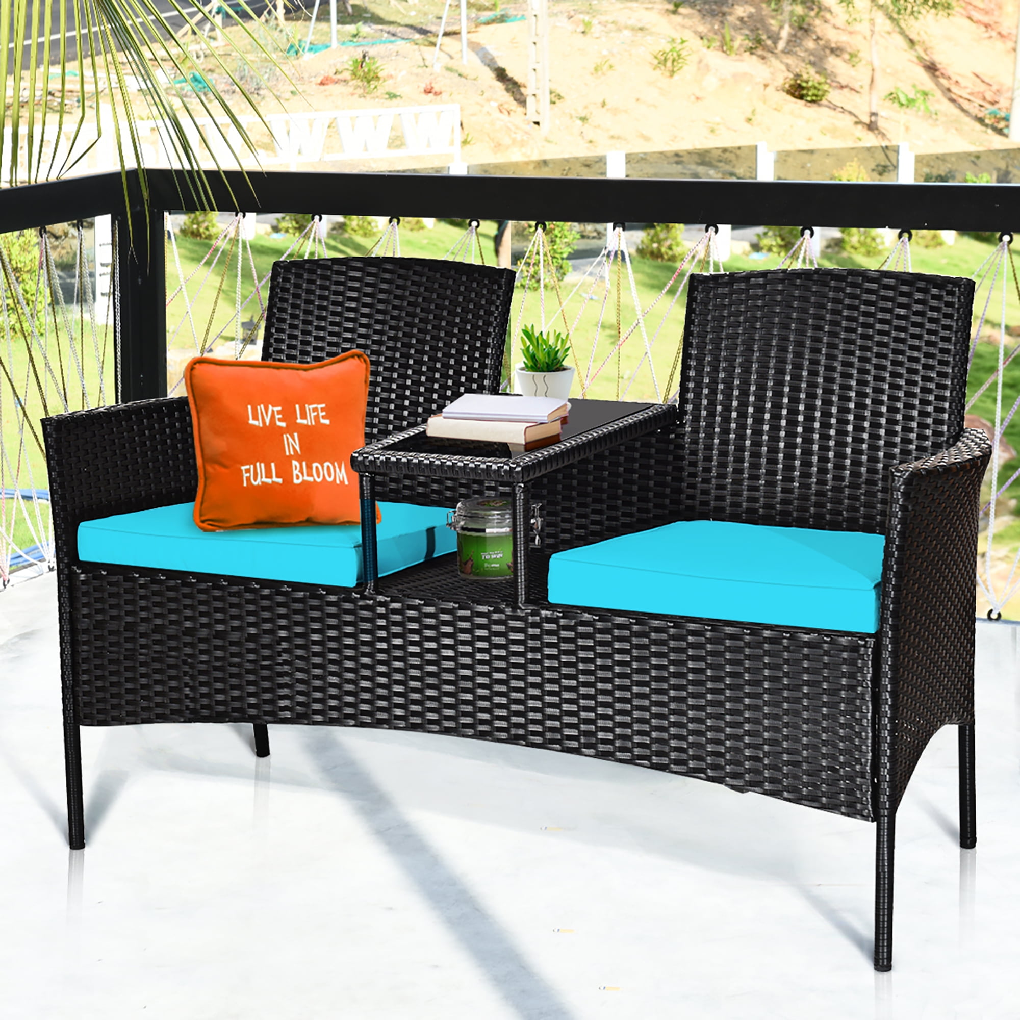 Click here for Costway Patio Rattan Conversation Set Seat Sofa Cu... prices