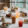 100 Pack 16 oz Clear Plastic Cups with Lids and Straws, Disposable Food ...