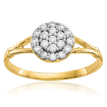 10K Solid Yellow Gold Cubic Zirconia CZ Ring - Walmart.com