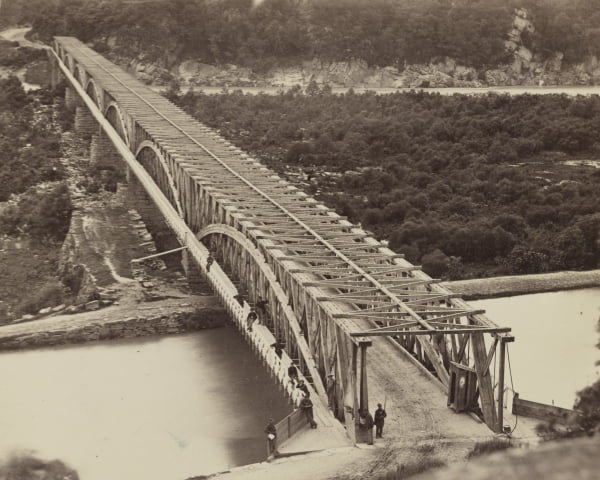 Print: Chain Bridge Near Washington, D.C., circa 1861 - Walmart.com