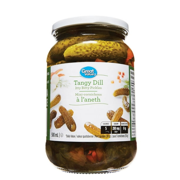 Great Value Tangy Dill Itty Bitty Pickles, 500 mL - Walmart.ca