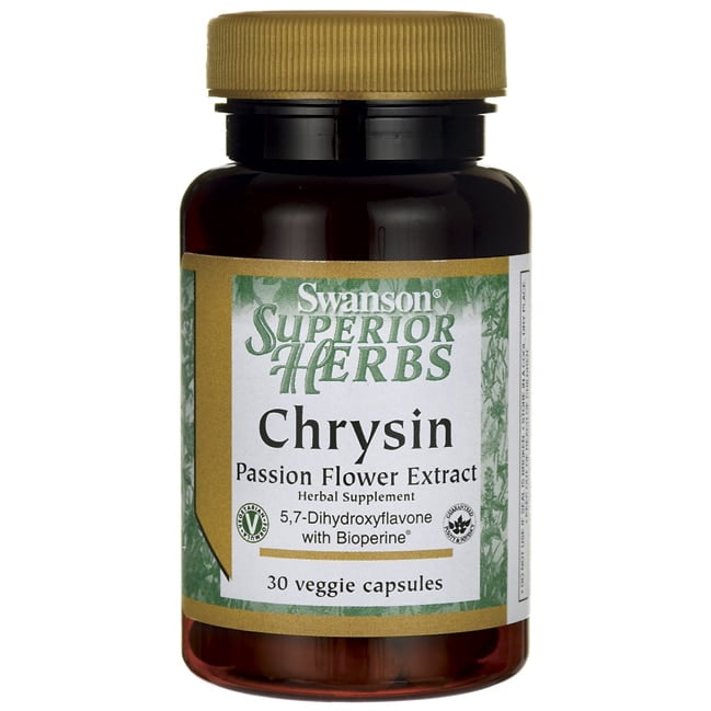 Swanson Chrysin Passion Flower Extract 30 Veggie Capsules - Walmart.com ...