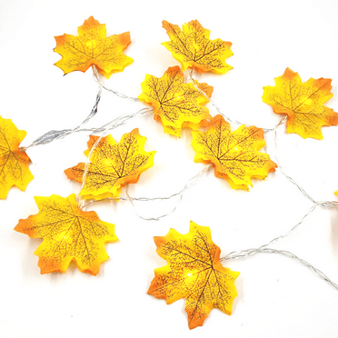 TETOU 2pcs Maple Leaves String Light 20Ft 40Led in total Orange Maple ...
