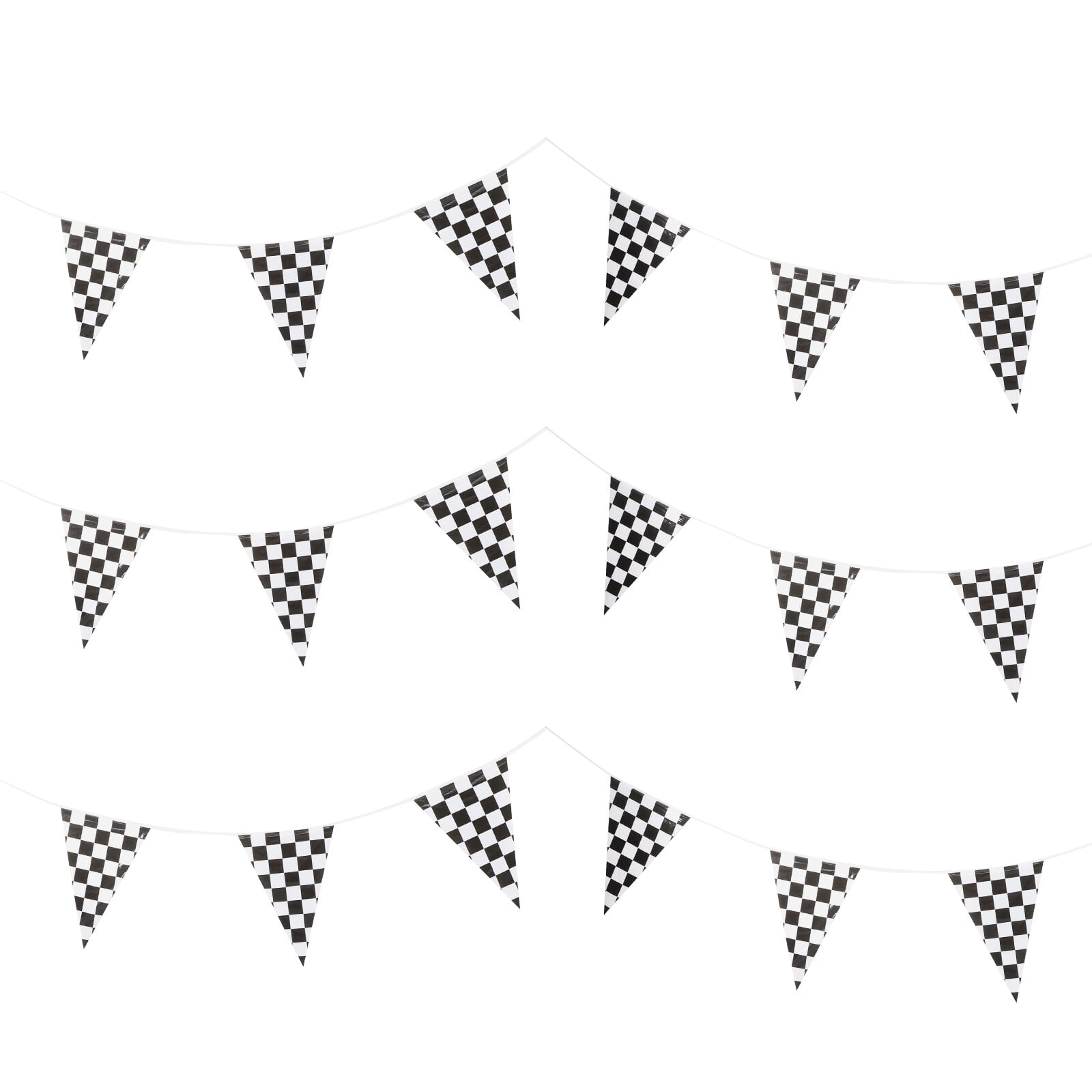 Black and White Banner Checkered Flag Hanging Banner Racing Party ...