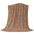 Brown Fleece Throw Blanket Abstract Modern Farmhouse Solid Color Ultra ...
