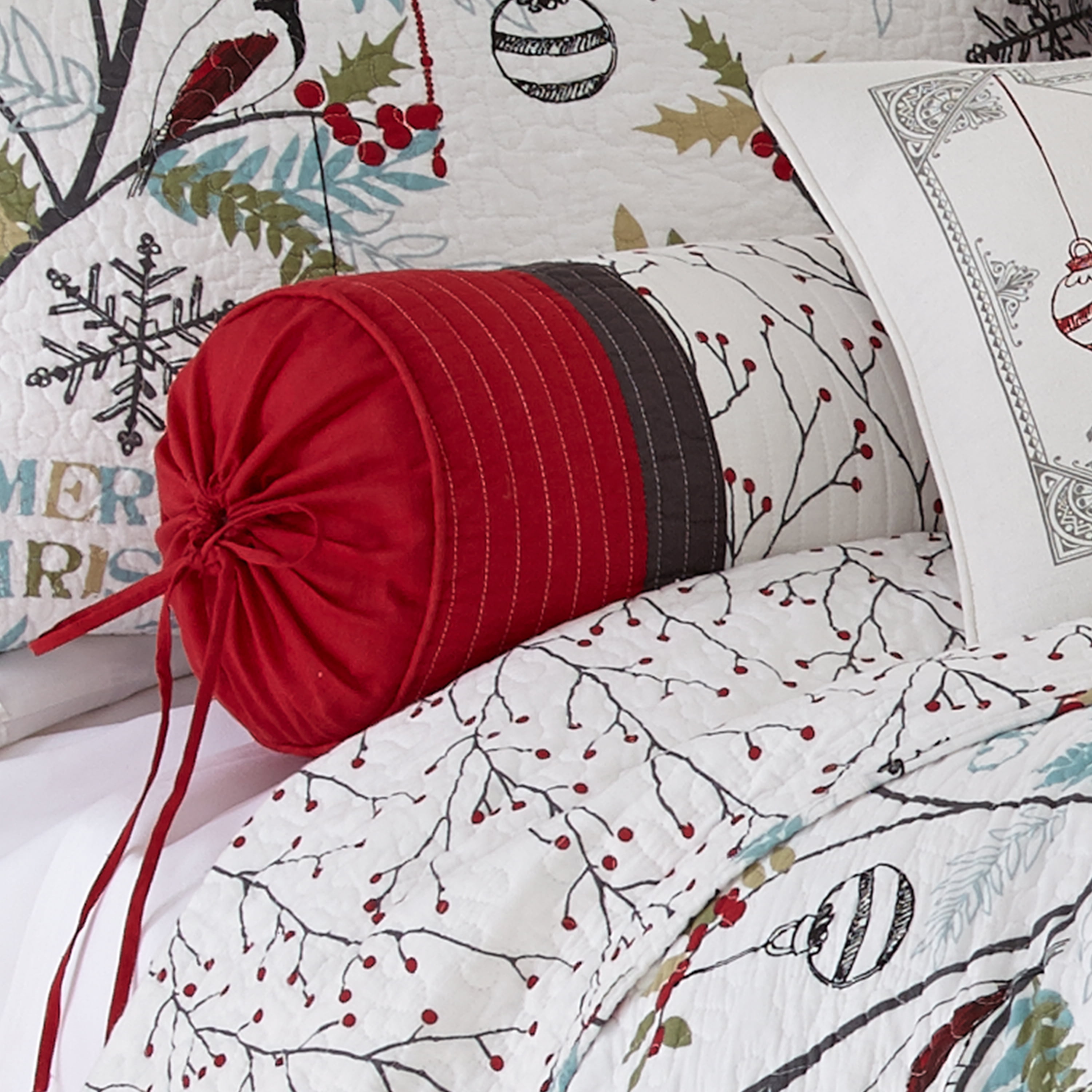 Levtex Home - Holly - Decorative Neckroll Pillow (7X18in.) - Pieced ...