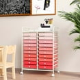 Costway 20 Drawers Rolling Storage Cart Art Craft Organizer on Wheels ...