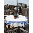 Blue Modern Striped Round Outdoor Tablecloth with Umbrella Hole Simple ...