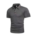 Dolkfu Button Polos Shirts for Men Big And Tall Gray Short Sleeve Old ...