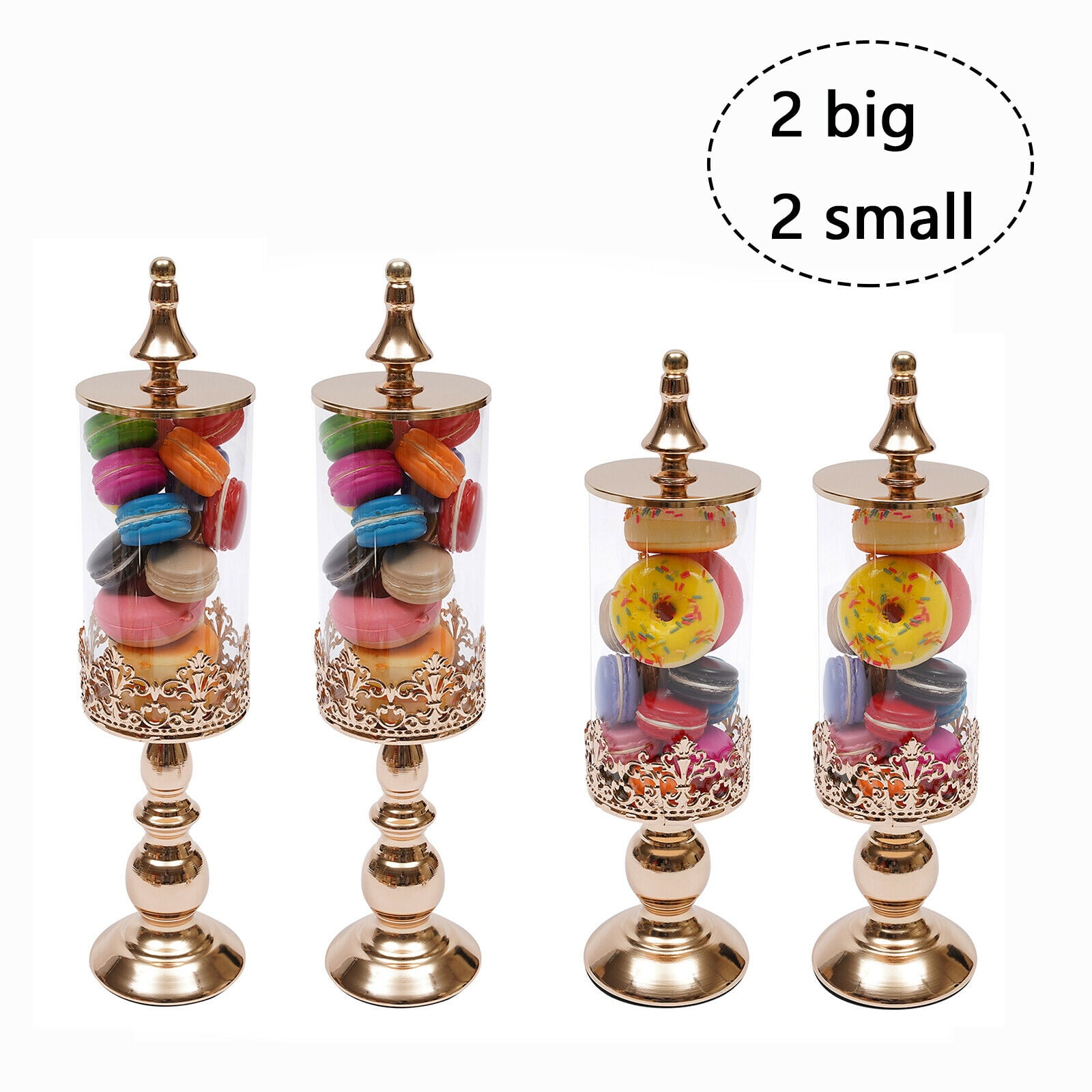 Miumaeov Clear Glass Candy Jar with Lid Set Of 4 Candy Service Buffet ...