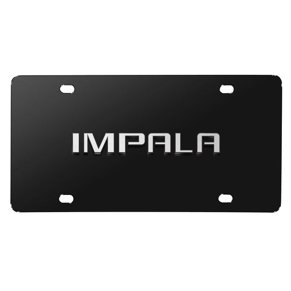 Chevrolet Impala 3D Dual Logo Black Stainless Steel License Plate ...