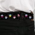 Buckle-Down Belt, Seatbelt Buckle Belt, Cupcake Sprinkles Black Multi ...