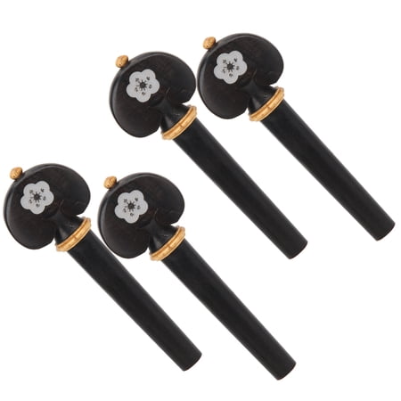 Noref Tuning Peg,4Pcs Violin Tuning Peg Hand‑Carved Flower Ebony Wood ...