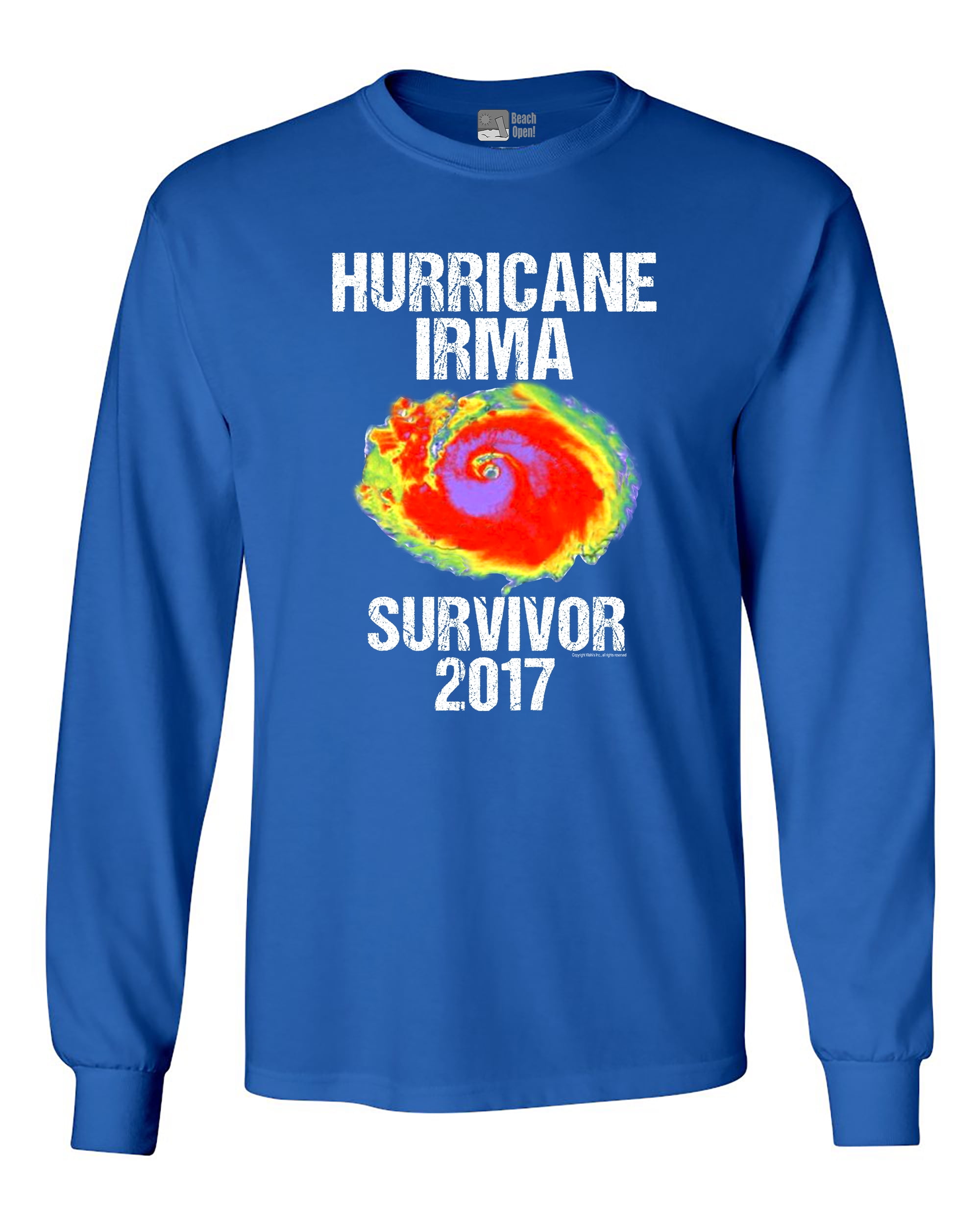 Long Sleeve Adult T-Shirt Hurricane Irma Survivor 2017 DT - Walmart.com