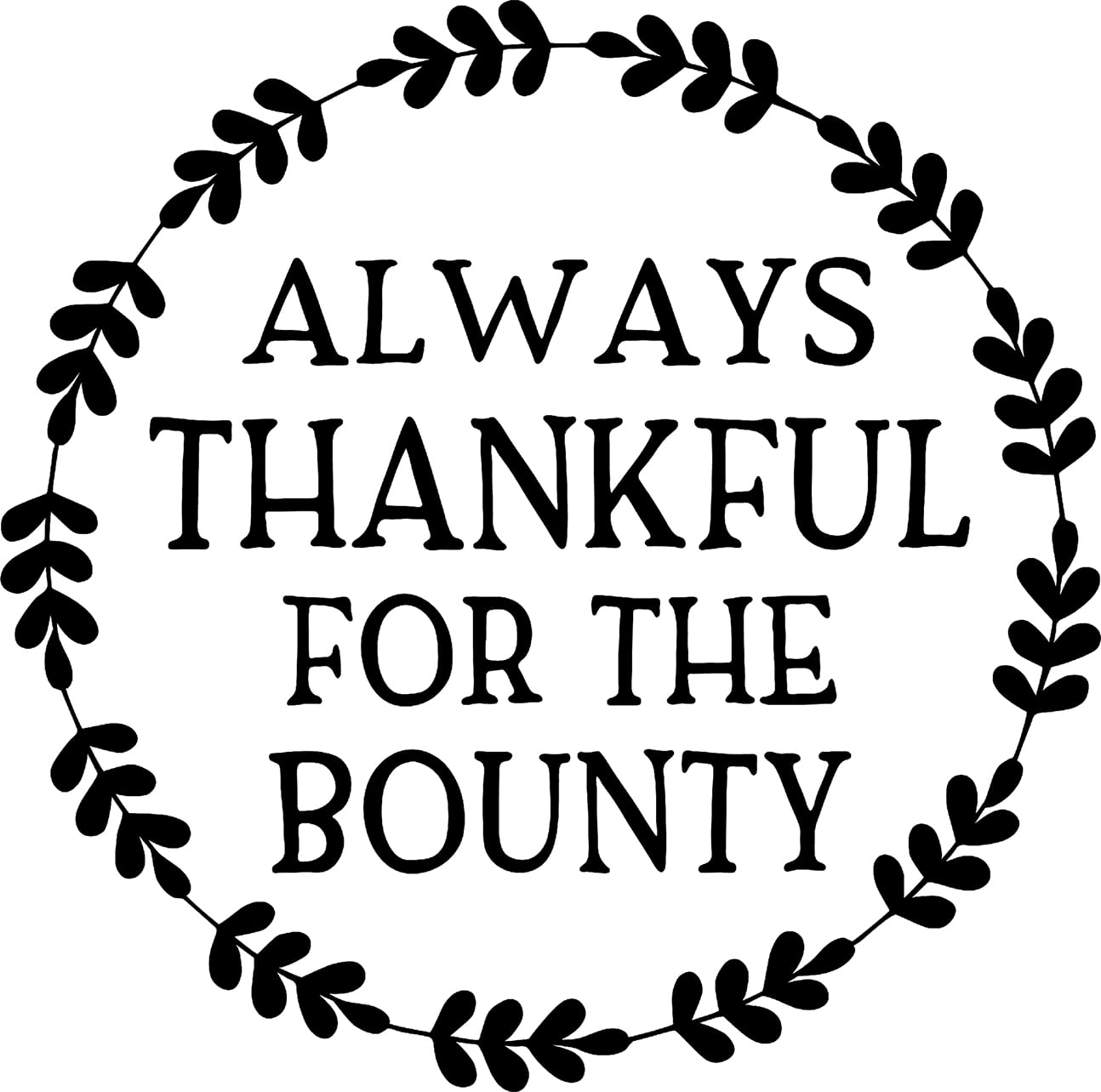 Always For The Bounty Wreath Thanksgiving Grateful Wall Decals for ...