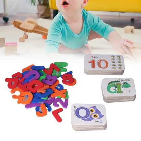 Numbers Alphabet Flash Cards Set, Children Learning Matching Letter ...