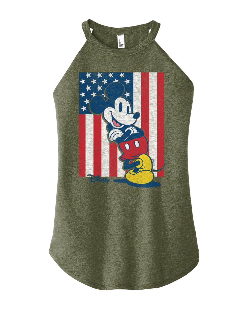 Disney - Americana - Mickey Vertical American Flag - Juniors High Neck ...