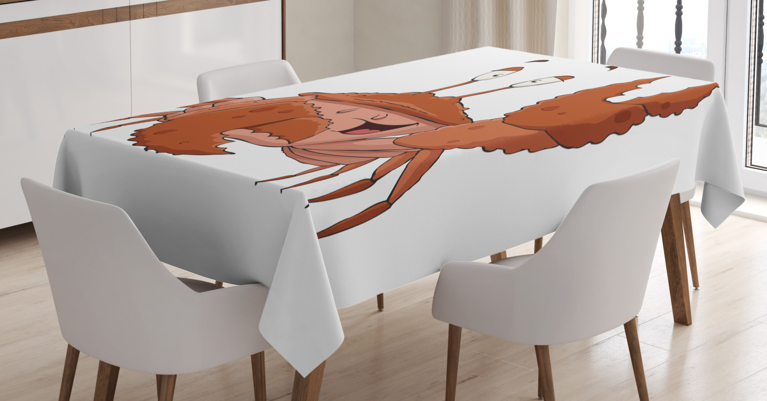 Crabs Tablecloth, Friendly Chela Arthropod Waving His Nipper Greeting ...