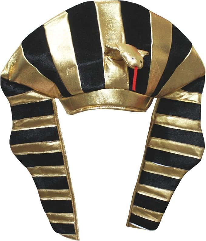 Teens Mens Egyptian Pharaoh Hat Gold Egypt King Headpiece Snake Pharaoh ...