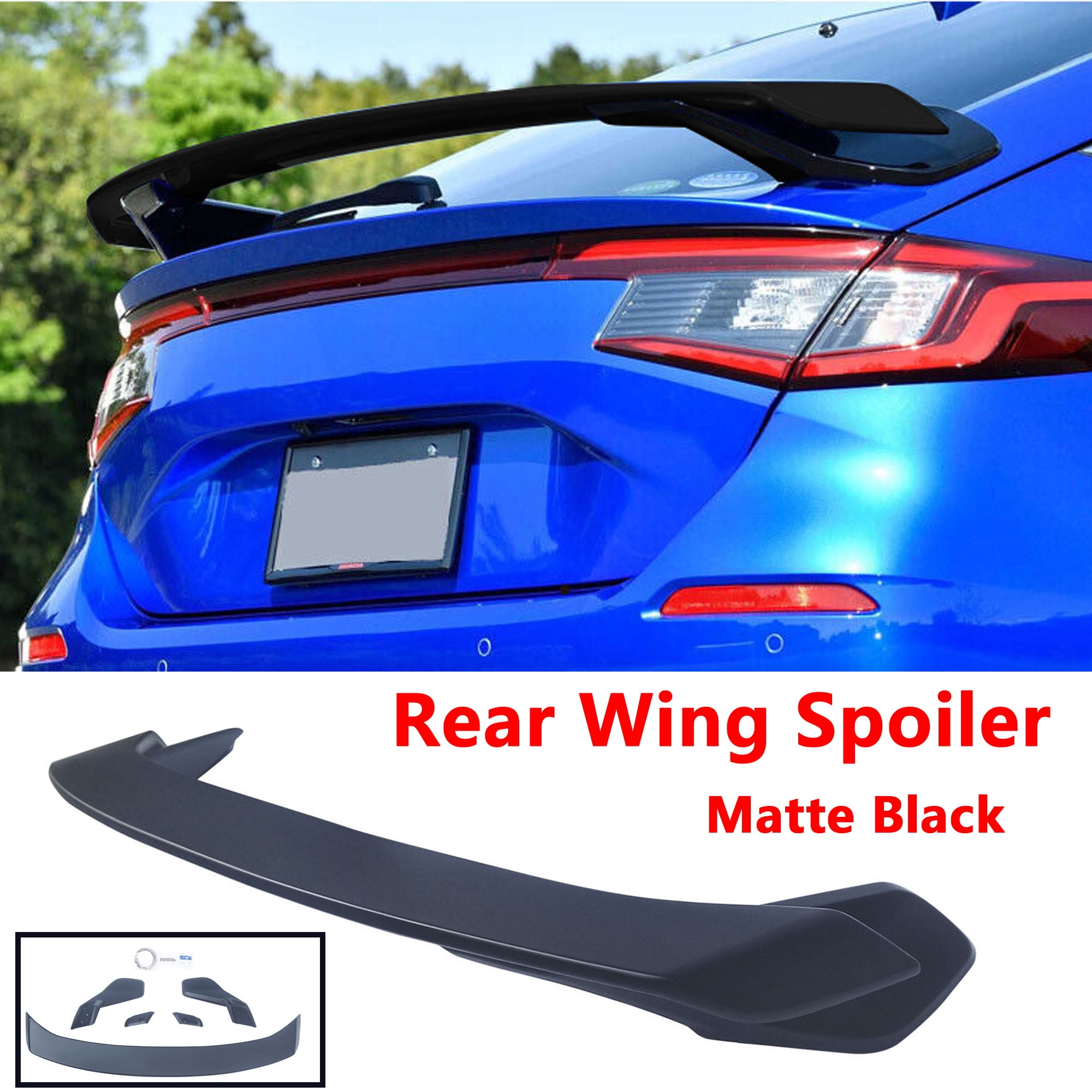 Buy NINTE Rear Wing Spoiler for 2022 2023 11th Gen Honda Civic Hatchback 5 Door ABS Matte Black ...