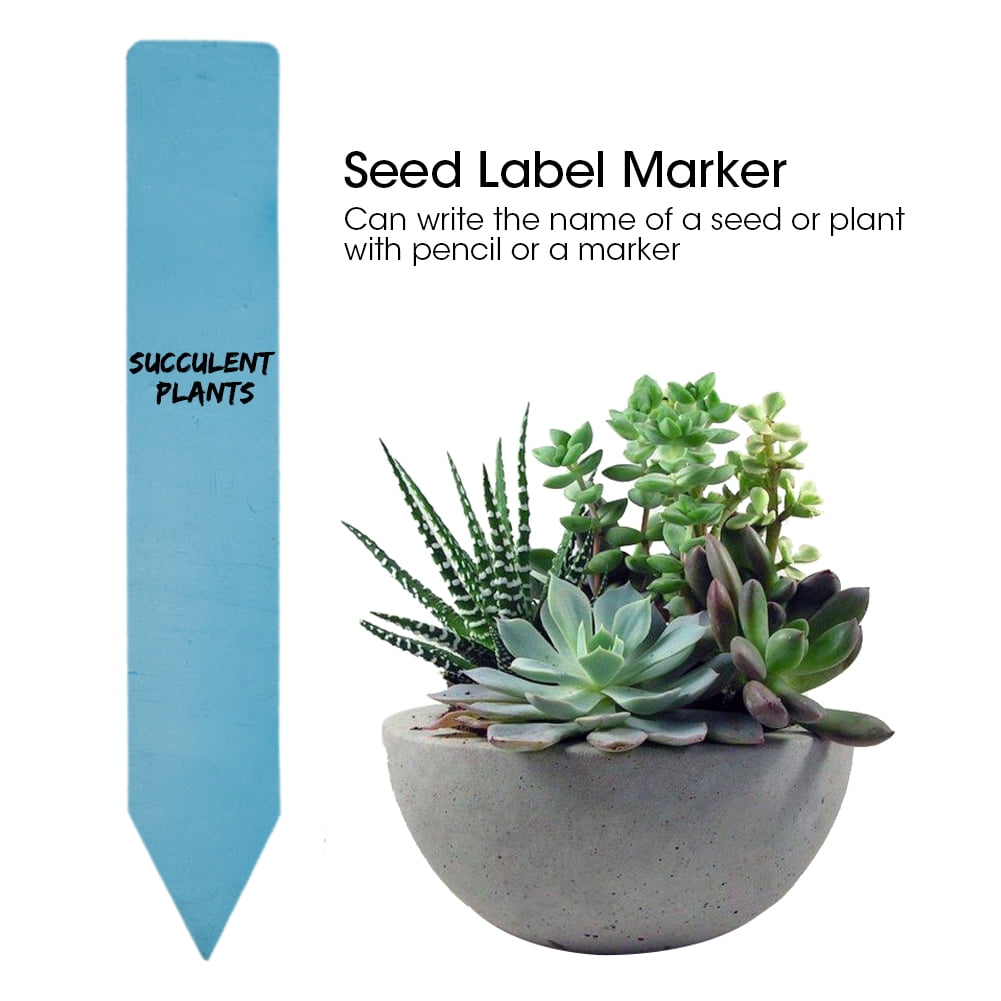Fyydes 100 Pcs Plastic Plant Labels Pot Marker Nursery Garden Seed ...