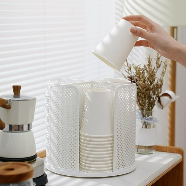 Turntable Paper Coffee Cup Organizer Multi Function Stand Cup and Lid ...