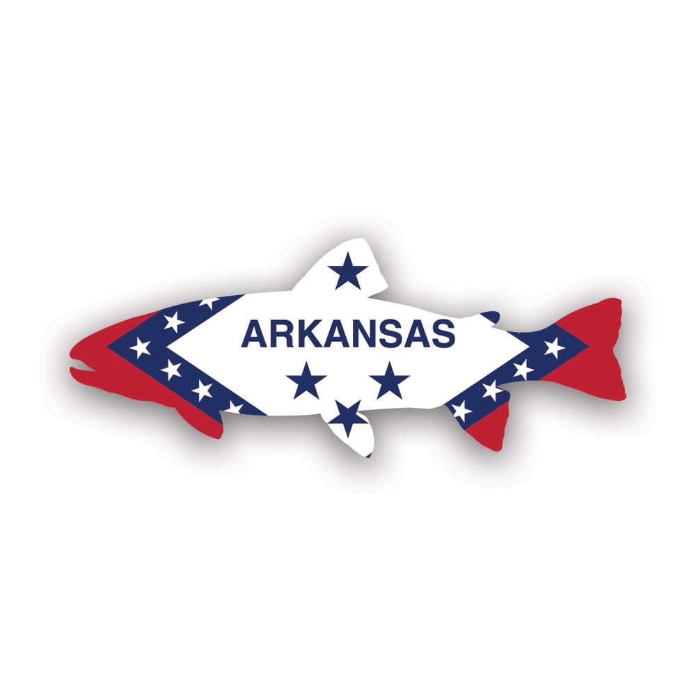 Arkansas State Shaped Trout Sticker Decal Self Adhesive Vinyl