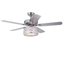 Warehouse of Tiffany Wyllow DeBase 52-Inch 5-Blade Chrome Lighted ...