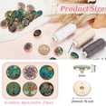 24Pcs 6 Colors Alloy Enamel Shank Buttons 1-Hole Flat Round with Flower ...