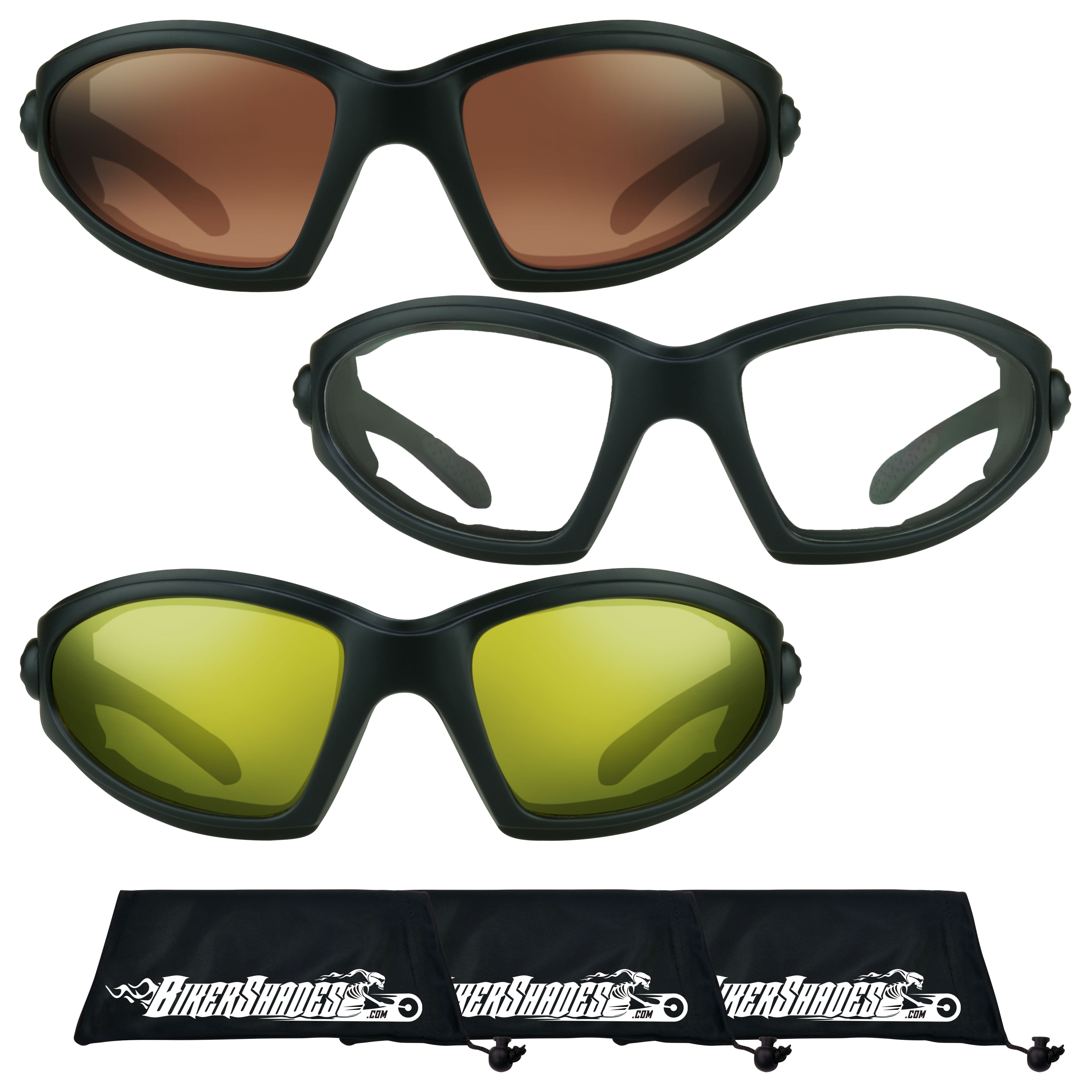 Bikershades Motorcycle Riding Glasses Foam Padded Mens - Walmart.com