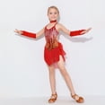 [CHSJU]Girls Sequin Tassel Latin Dance Dress Sleeveless Stage Outfit ...