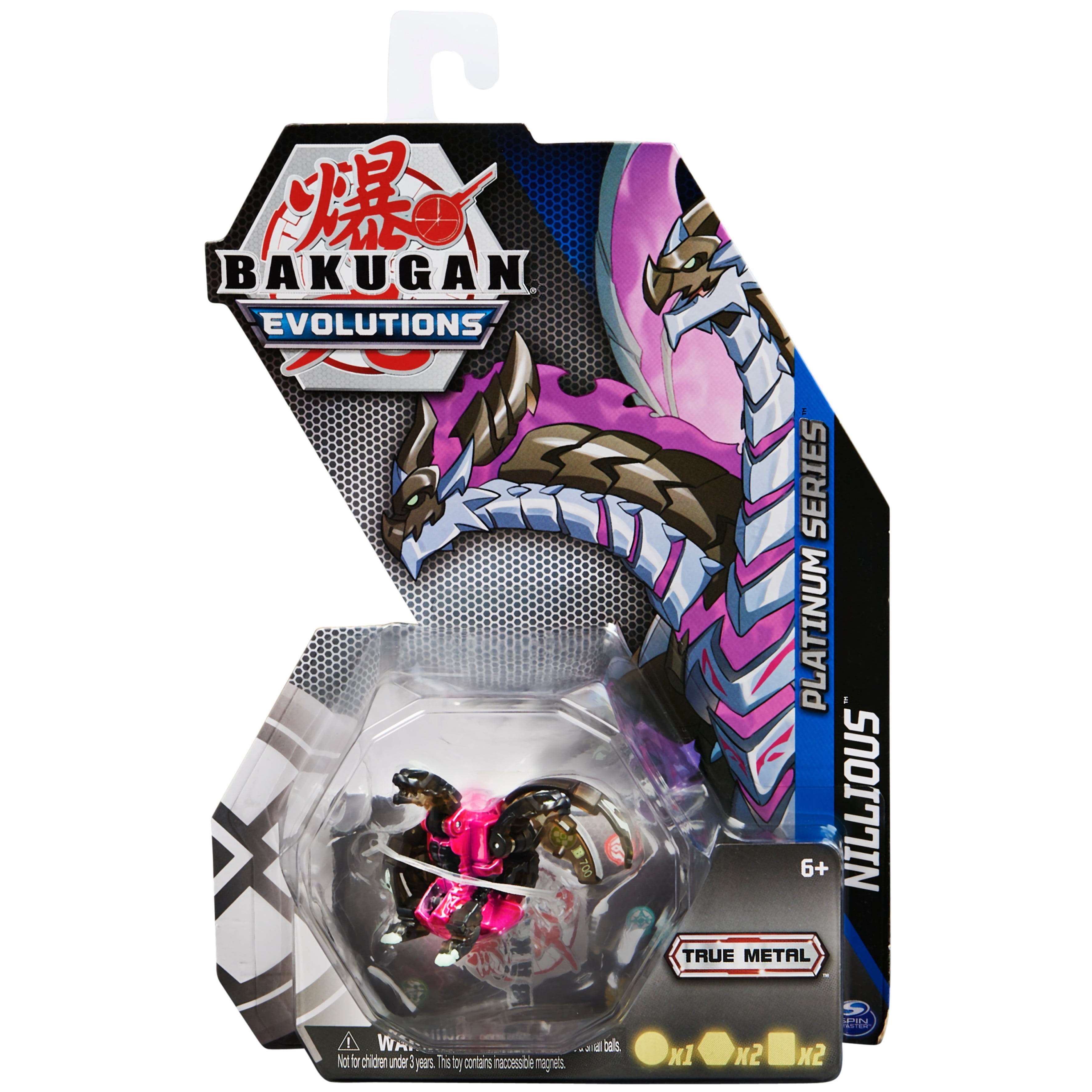 Bakugan Evolutions Platinum Nillious (Black) with Trading Cards ...
