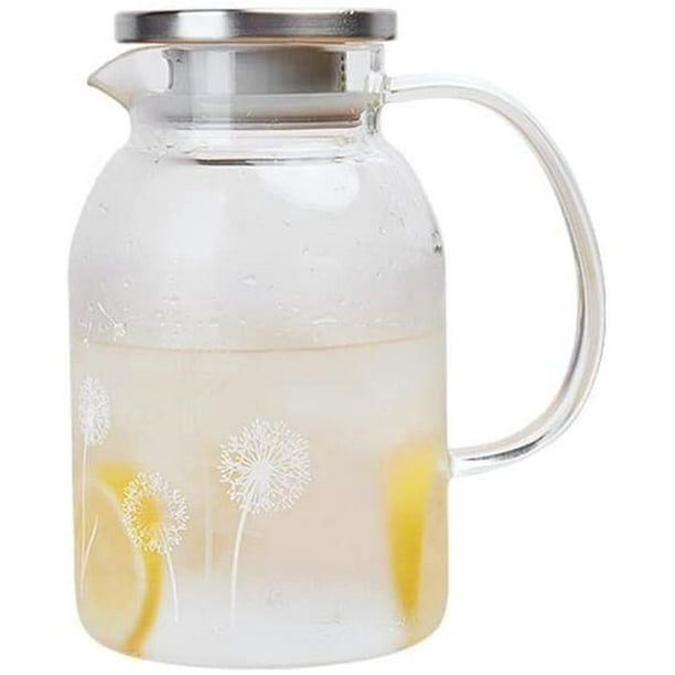Carafe with Lid, Glass Pitcher, Iced Tea Kettle with Lid, Glass Pitcher ...