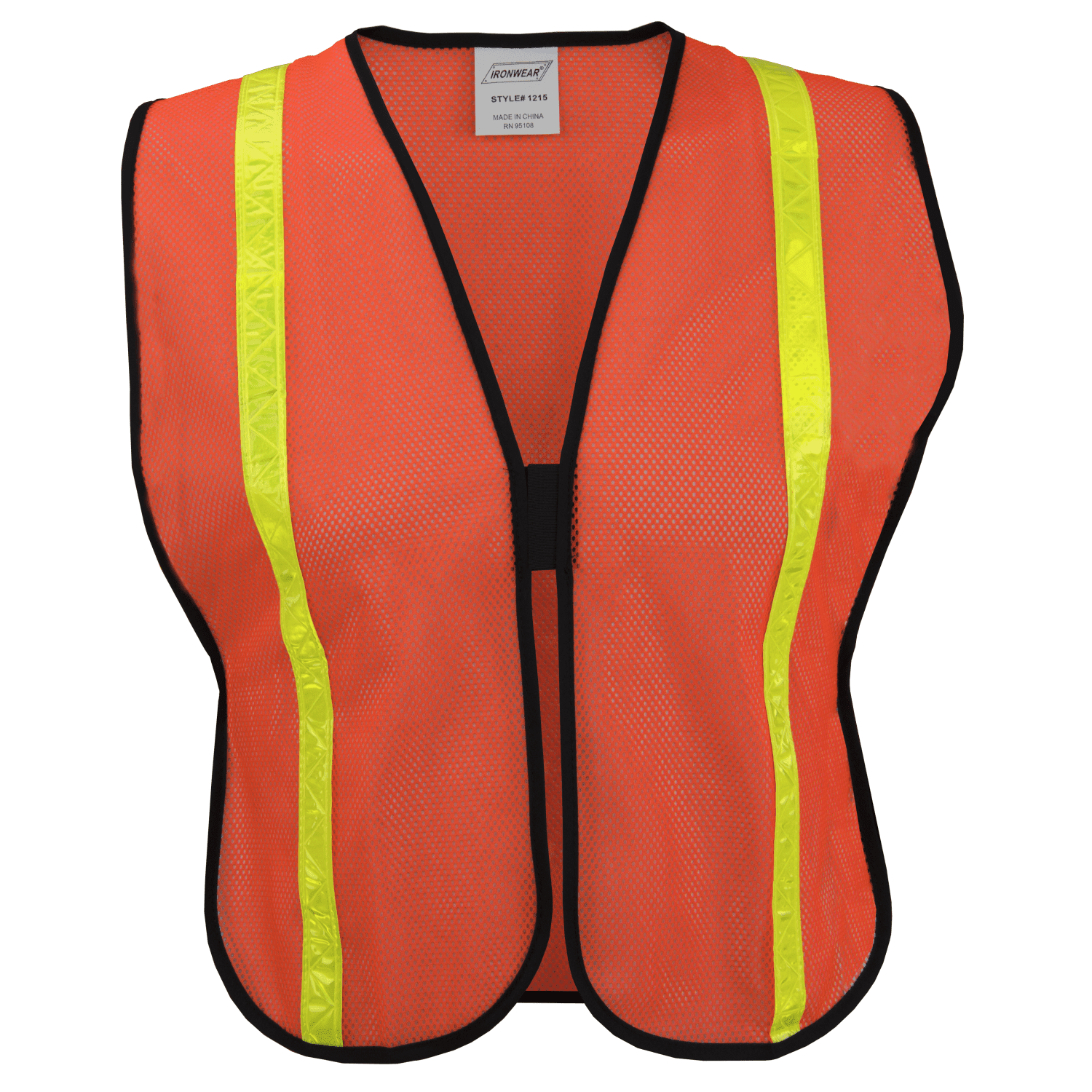 Ironwear 1215 Standard Polyester Safety Vest w/ 1” Reflective Tape ...