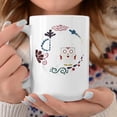 Cute Owl Sugar Skull Sitting On Scary Moon Horror Halloween Coffee Mugs ...