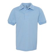 Hanes Boys School Uniform 4-18 EcoSmart Jersey Polo Shirt - Walmart.com