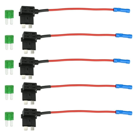 Unique Bargains 1Pack 12V Standard Fuse Adapter Tap Fuse Kit with 5pcs ...