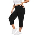Besolor Workout Capris for Women High Waisted Elastic Drawstring ...