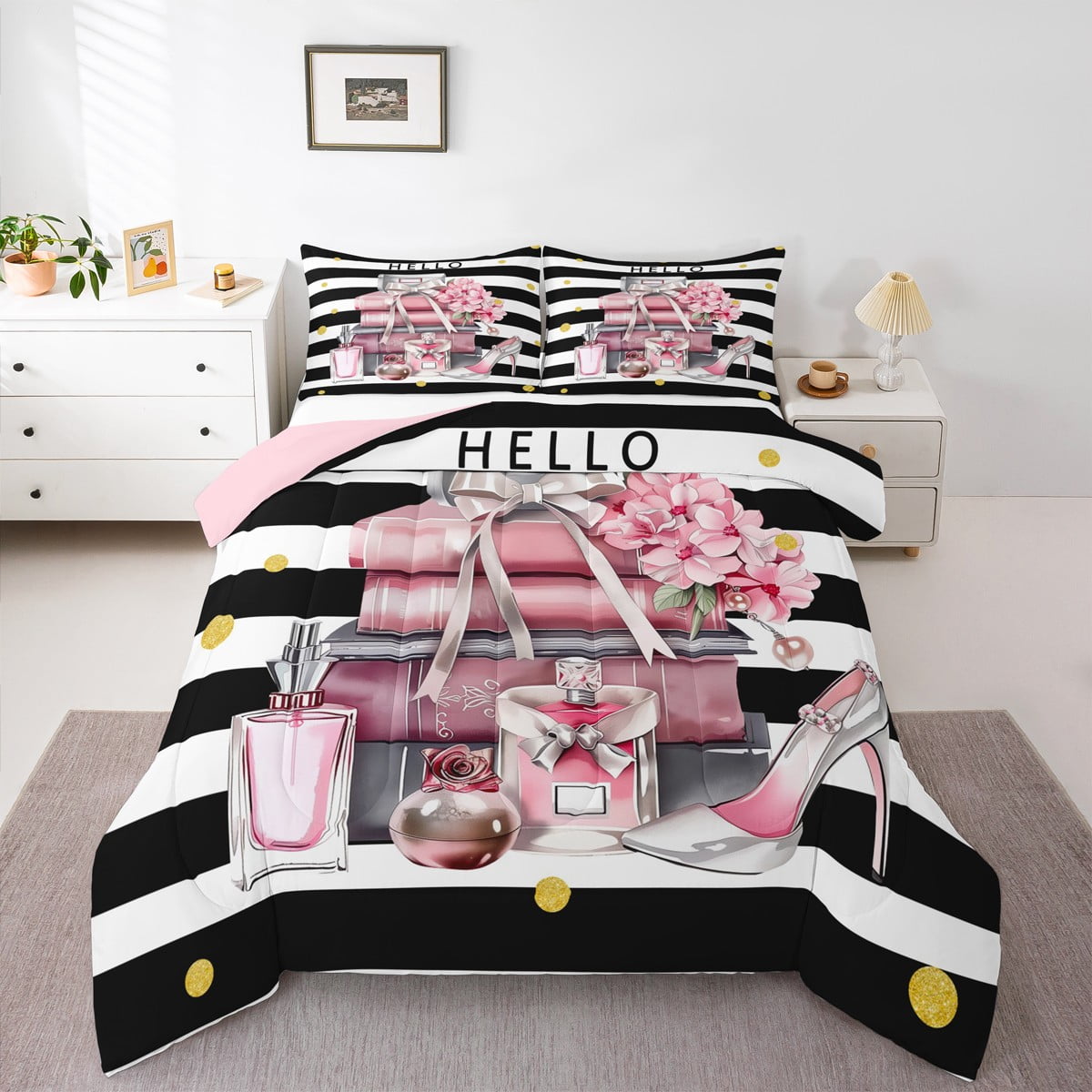 Click here for Erosebridal Pink Fashion Bedding Queen Comforter S... prices