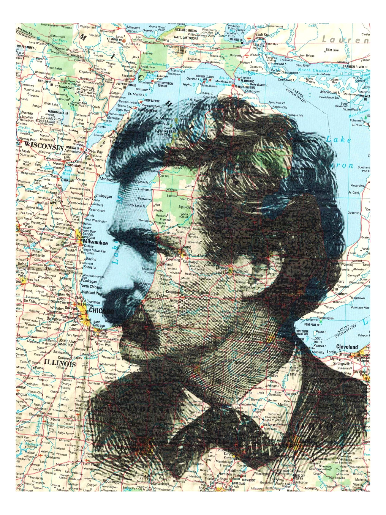 Art N Wordz Mark Twain Profile Original Upcycled Atlas Sheet Pop Art ...