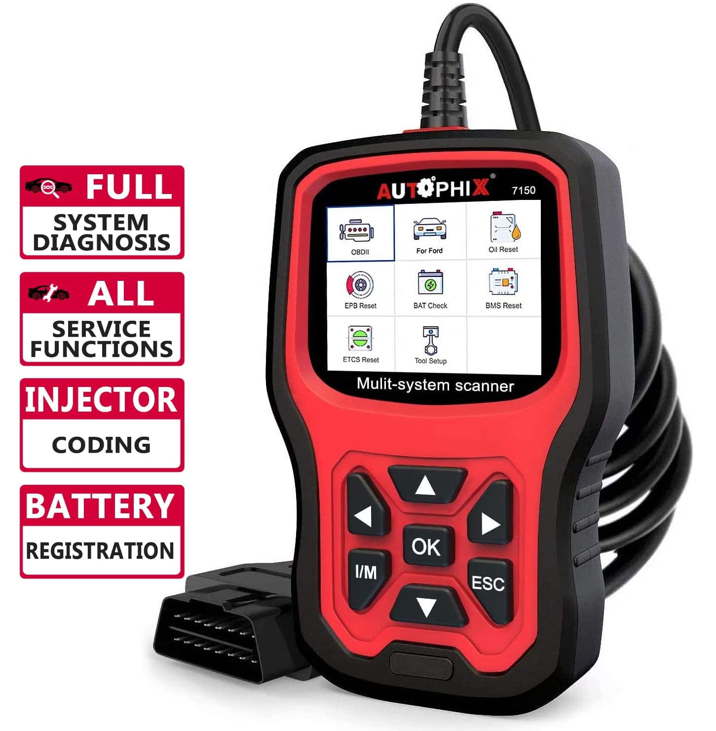 Autophix 7150 OBD2 Scanner Fits for Lincoln Mercury Ford Full System ...