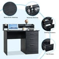 IVV 43'' Ergonomic Office Desk with Monitor Stand, File Drawer Cabinet ...