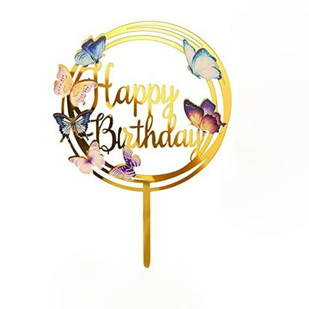 Happy Birthday Cake Topper, Party Decoration Multicolour Acrylic ...