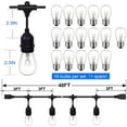 ENERGETIC 48ft Commercial Grade Outdoor String Lights with 16 2W S14 ...