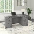 Scranton & Co Furniture Modern Wood Executive Desk with Drawers in Gray - Walmart.com