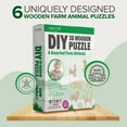 DIY 3D Wooden Puzzle: Farm Animals 6pc Bundle Set - Walmart.com